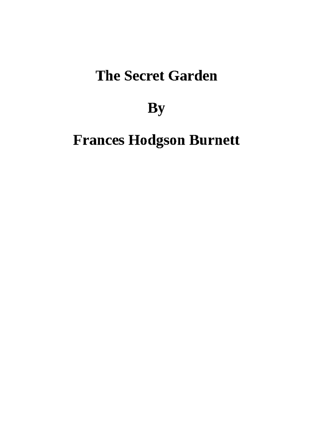 7 The secret garden Author Frances Hodgson Burnett - The Secret Garden ...