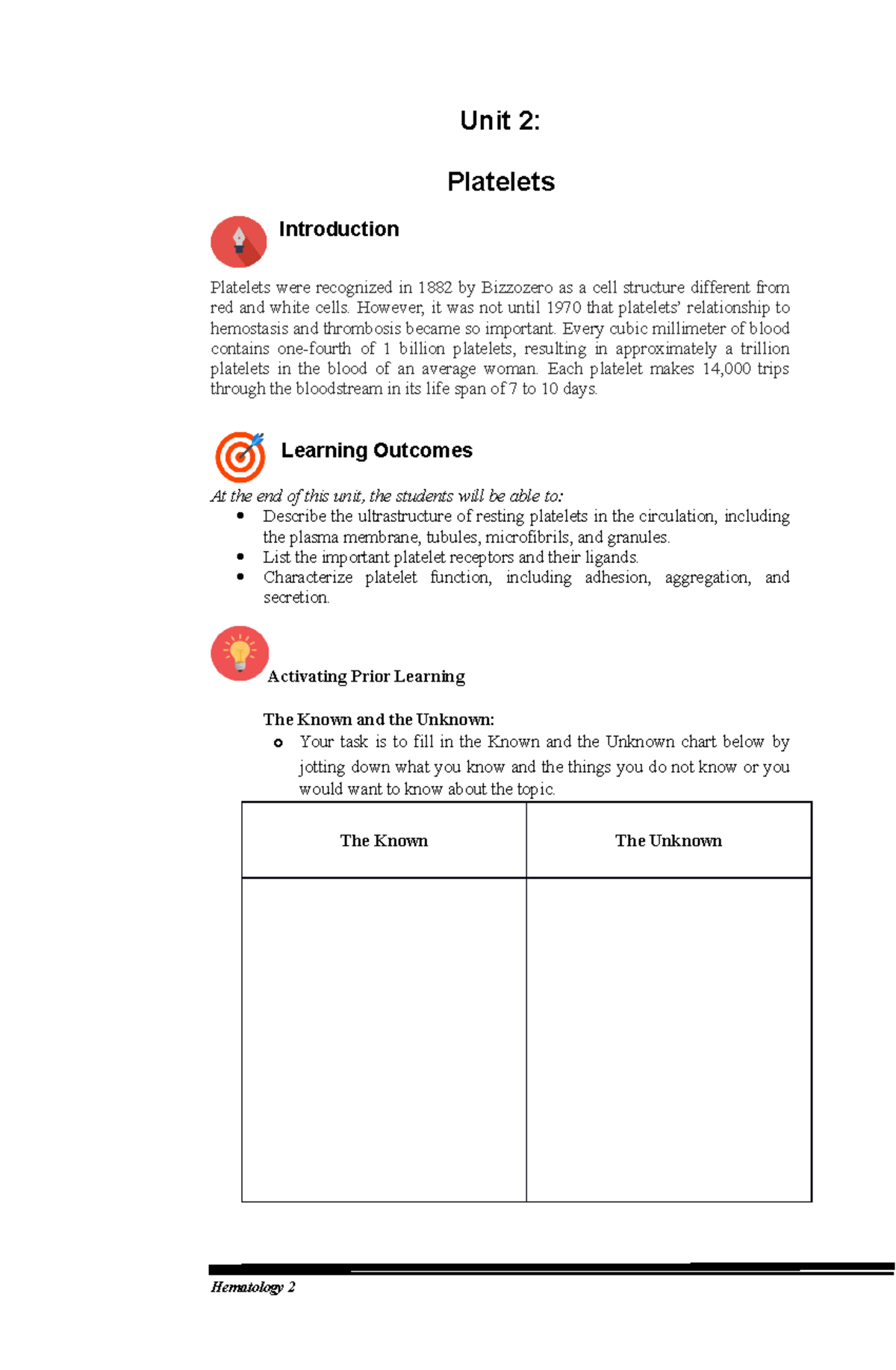Unit 2. Platelets (The Morphology, Properties, and Differentiation of ...