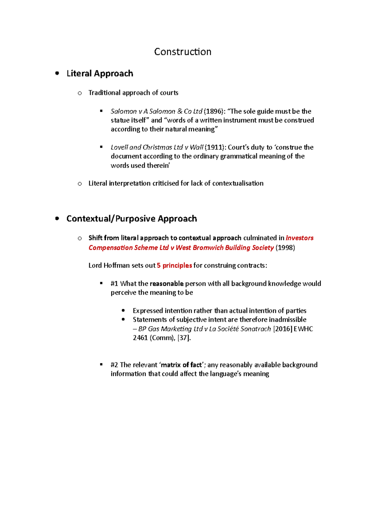 #2 Construction, Exclusion Clauses, Implied Terms - Construction ...