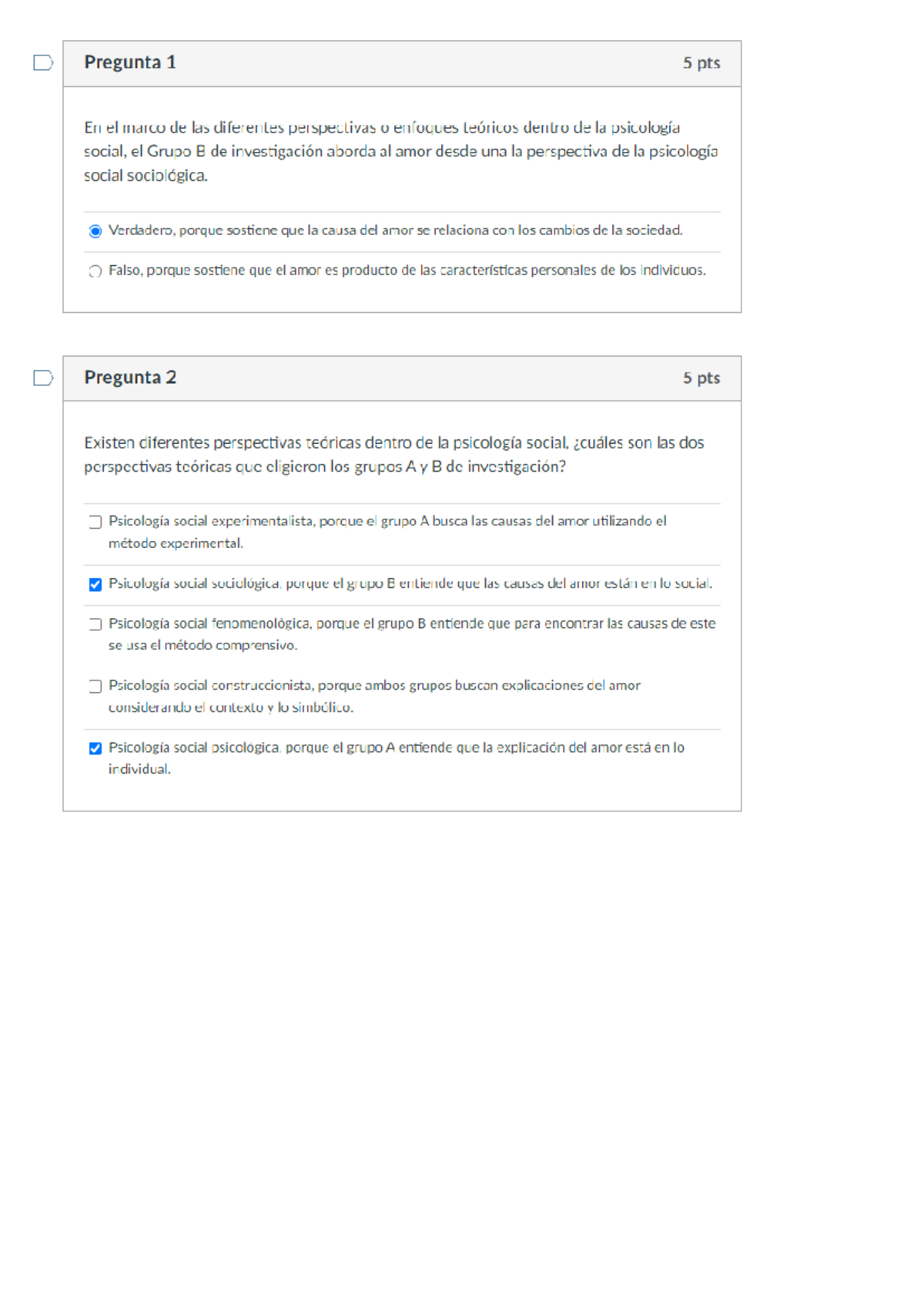 Trabajo Práctico 1 [TP1] - Experimenta Psicología Social 90 puntos - Pregunta 1 5 pts En el ...