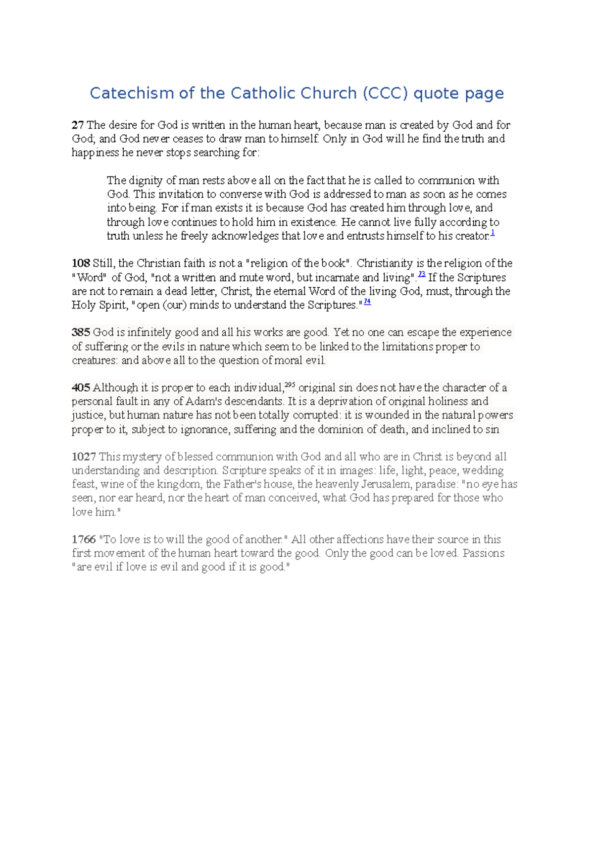 Catechism of the Catholic Church Quotes - Catechism of the Catholic ...