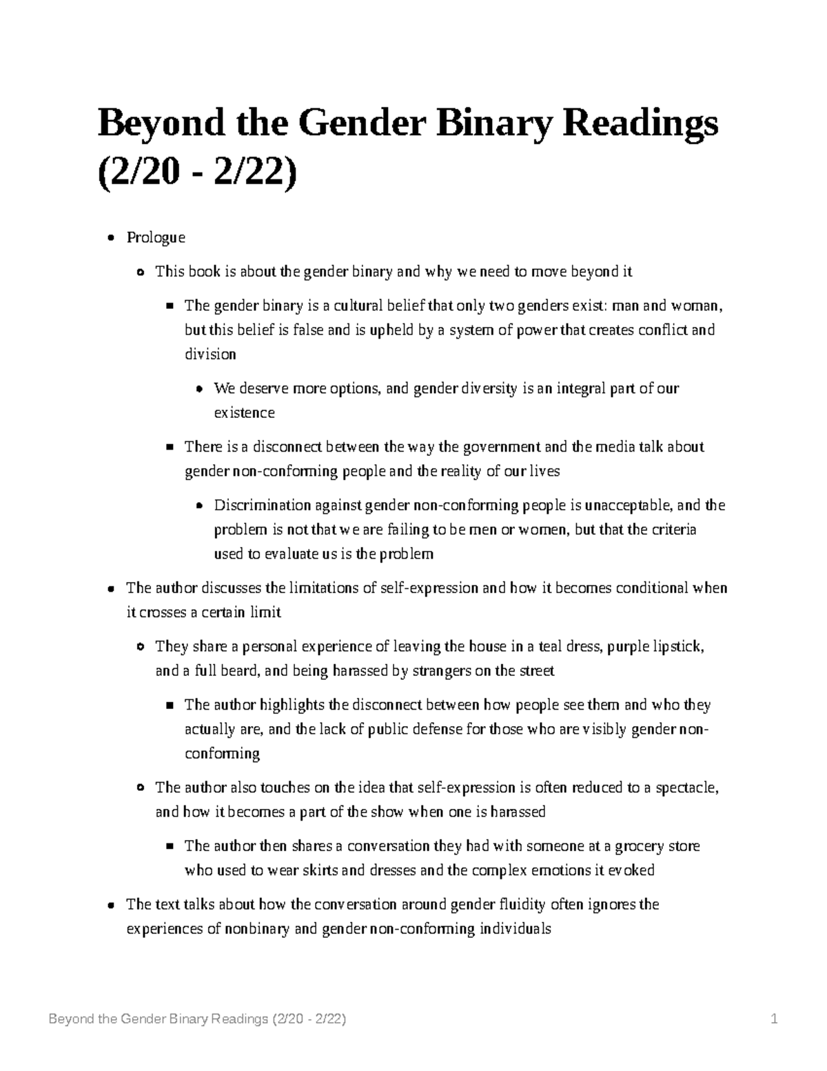 Beyond the Gender Binary Readings - However, when the author ...