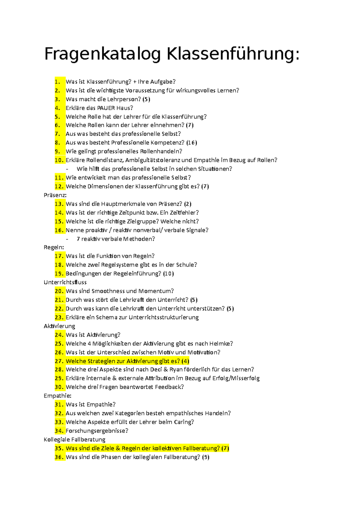 Fragenkatalog Klassenführung - Fragenkatalog Klassenführung: Was ist ...