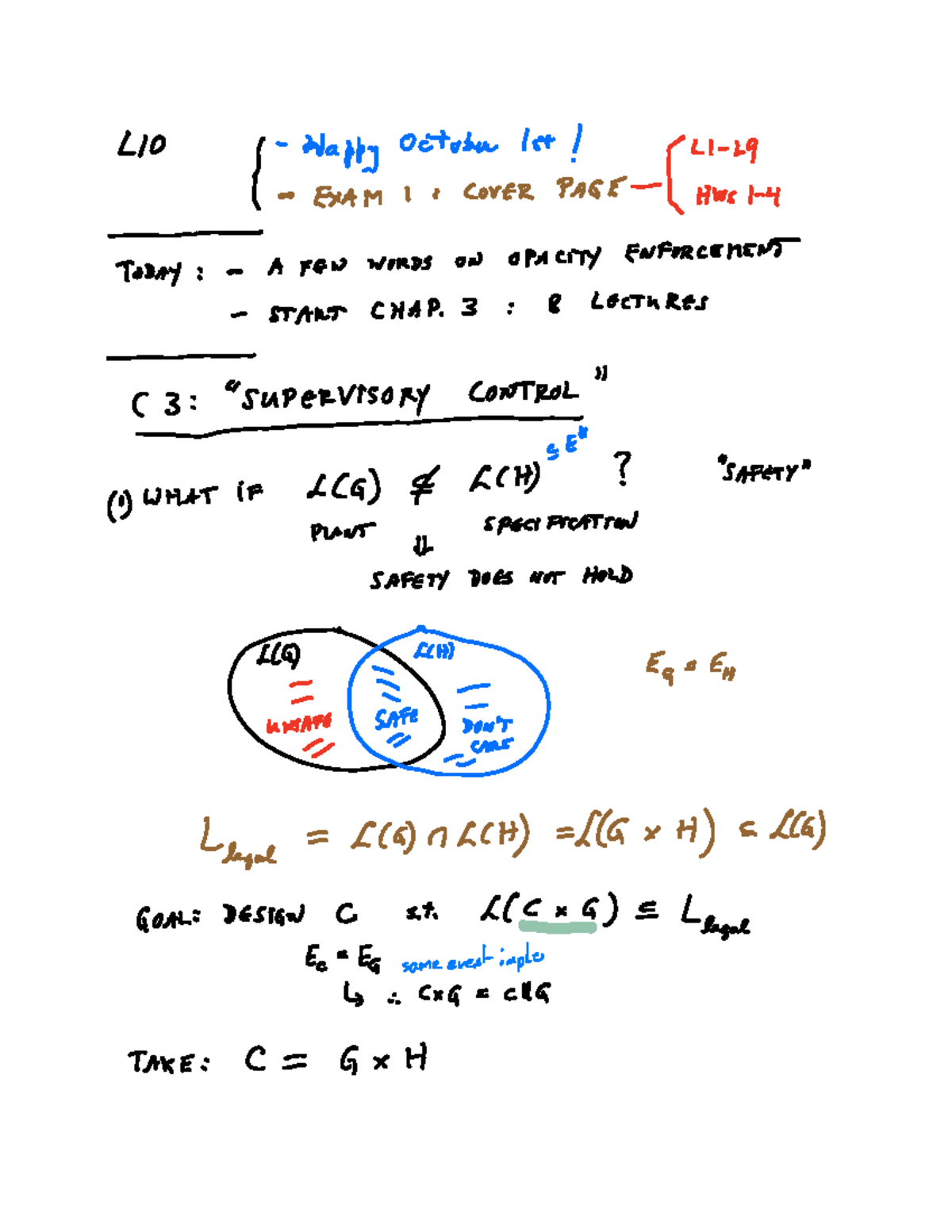Eecs 566 Lecture 10 Lecture Notes Lio F Happy October 1st Ell Lg Exam 1 I Cover Page Aws 1