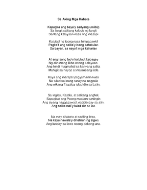 Awit Ng Manlalakbay Rizal Literature - Awit Ng Manlalakbay Kagaya ng ...