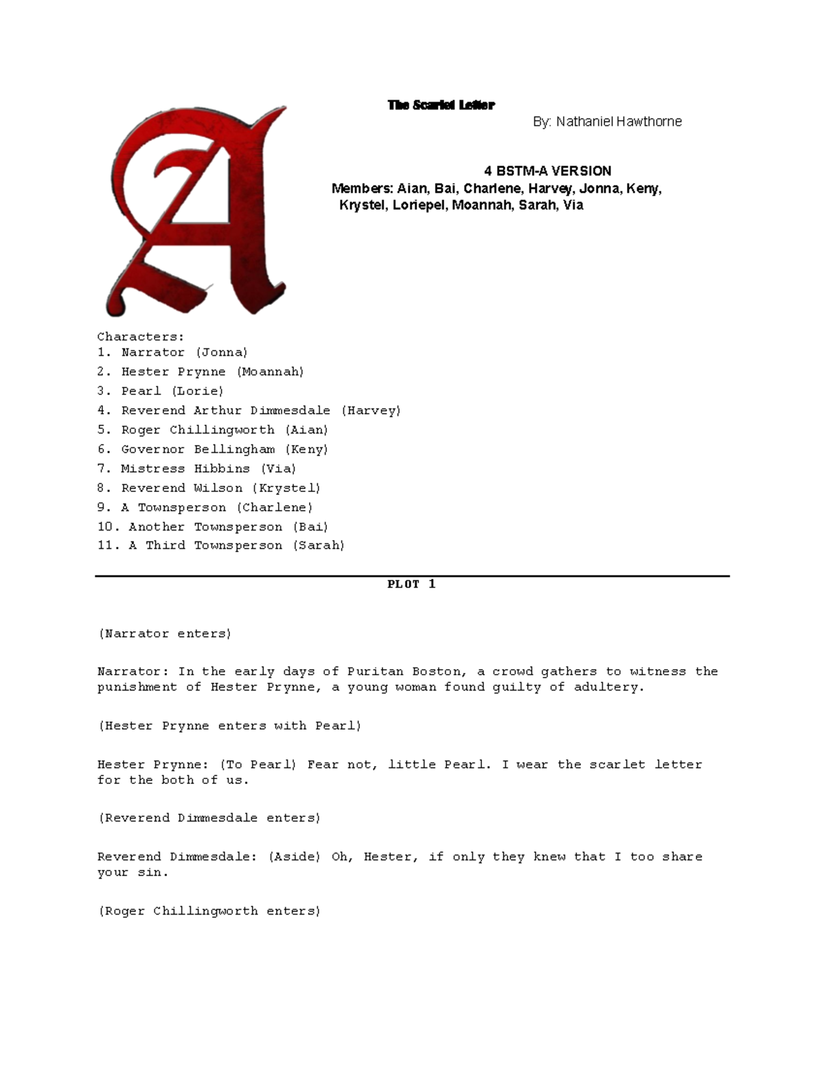 The-Scarlet-Lette 1 - Midterms full coverage - The Scarlet Letter By ...