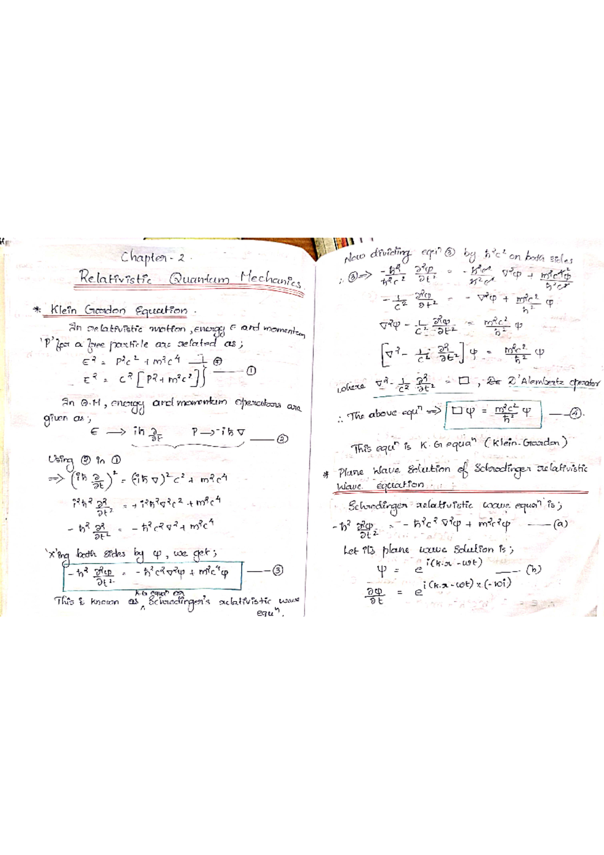 Klein Gordon equation - Physics - Studocu