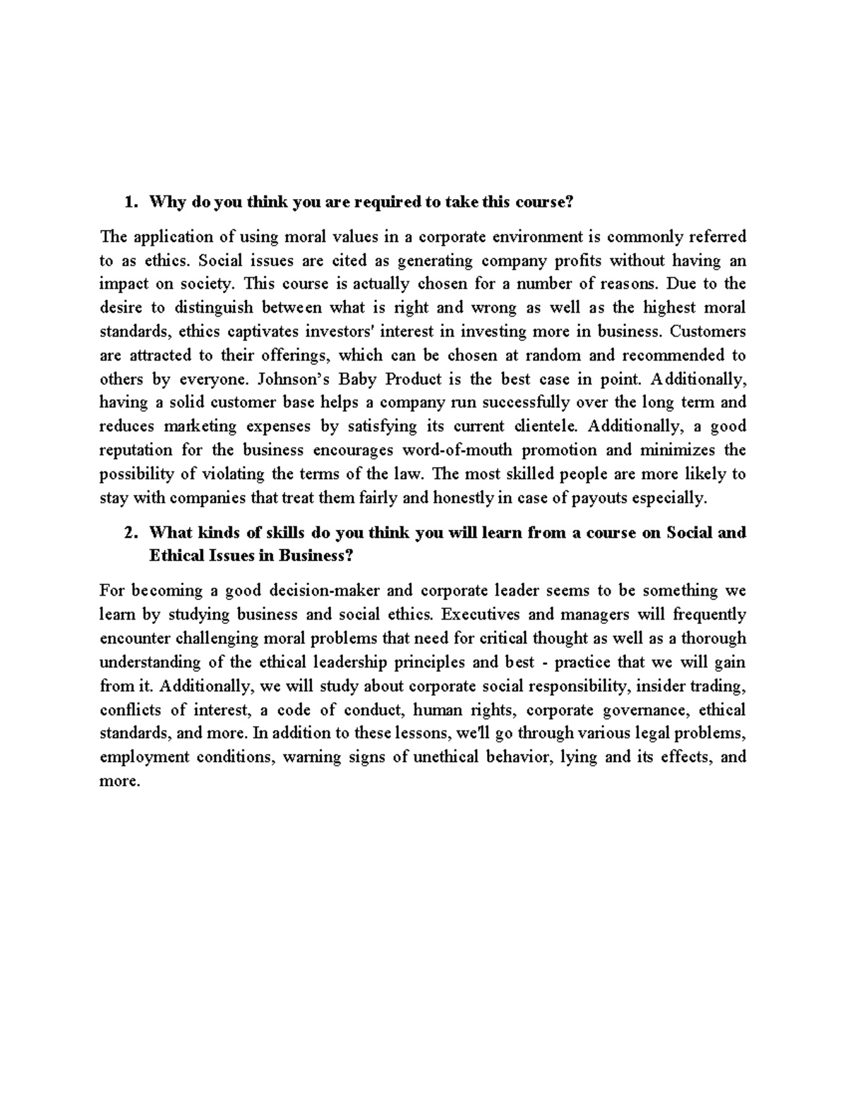 Assignment Lecture Reflection 1 - Why do you think you are required to ...