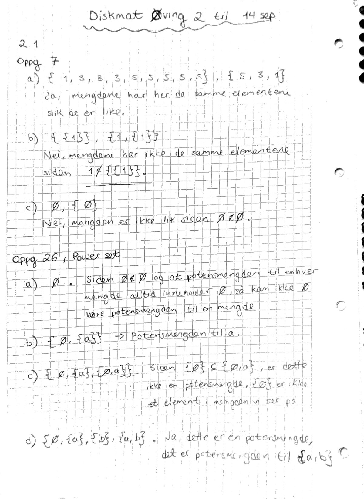 Diskret matematikk øving 2 - TMA4140 - Studocu