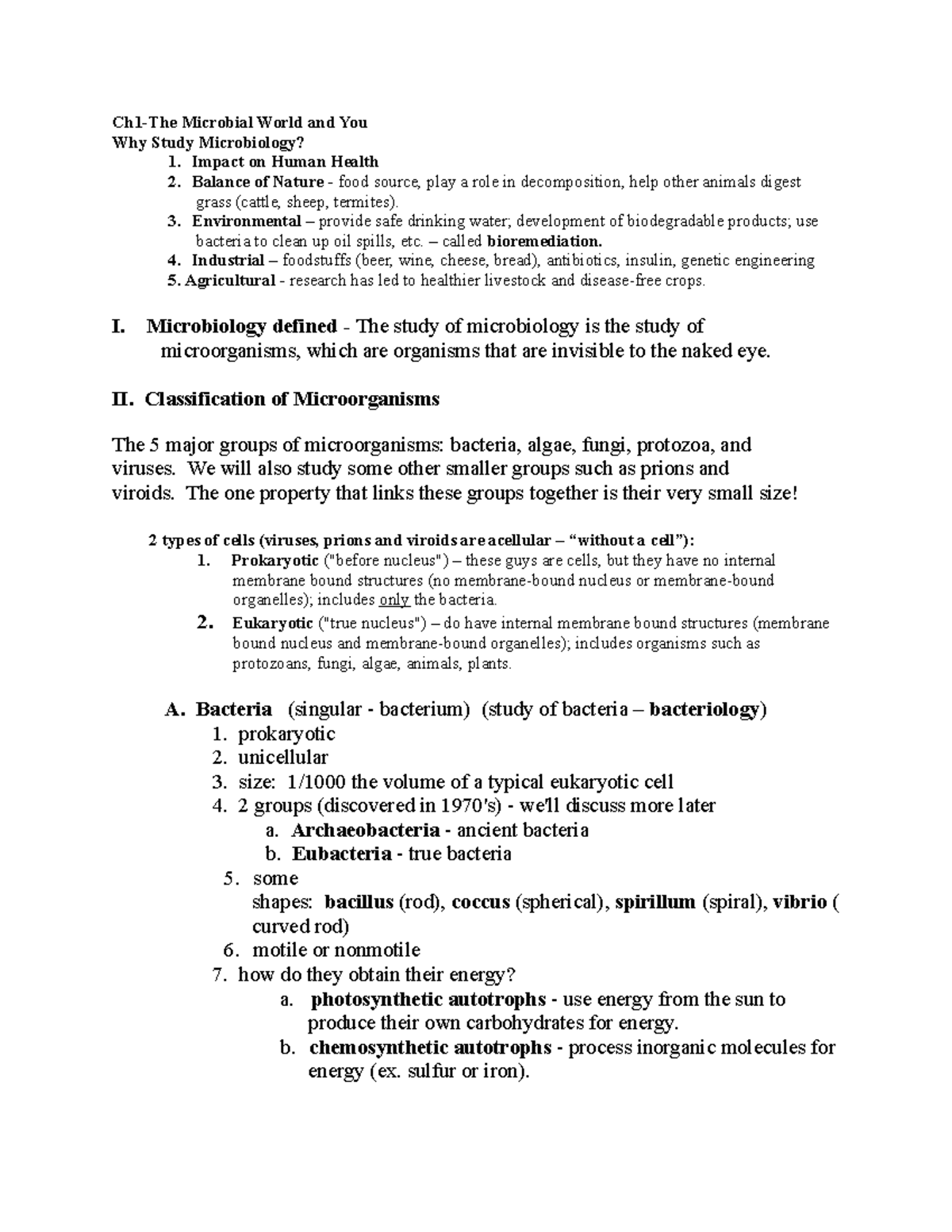 Ch 1-The Microbial World and You - Ch1-The Microbial World and You Why ...