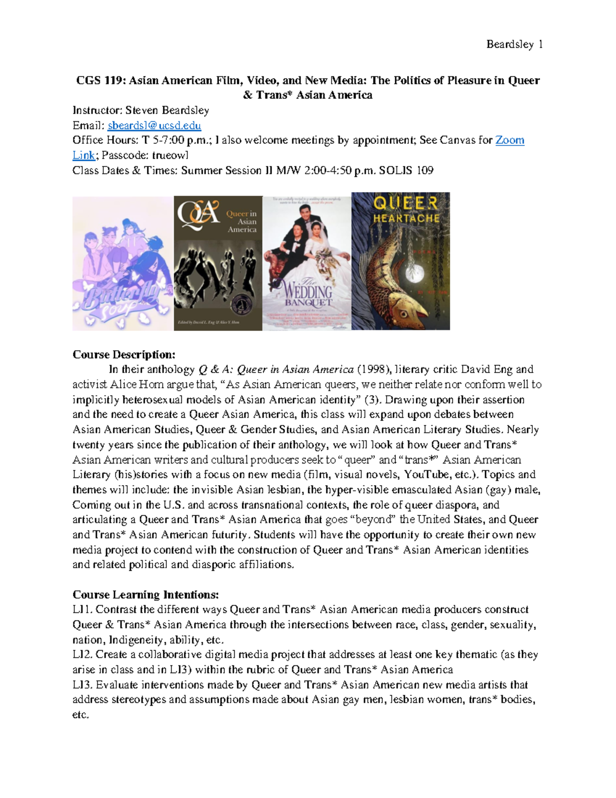 Syllabus - slala - CGS 119: Asian American Film, Video, and New Media ...