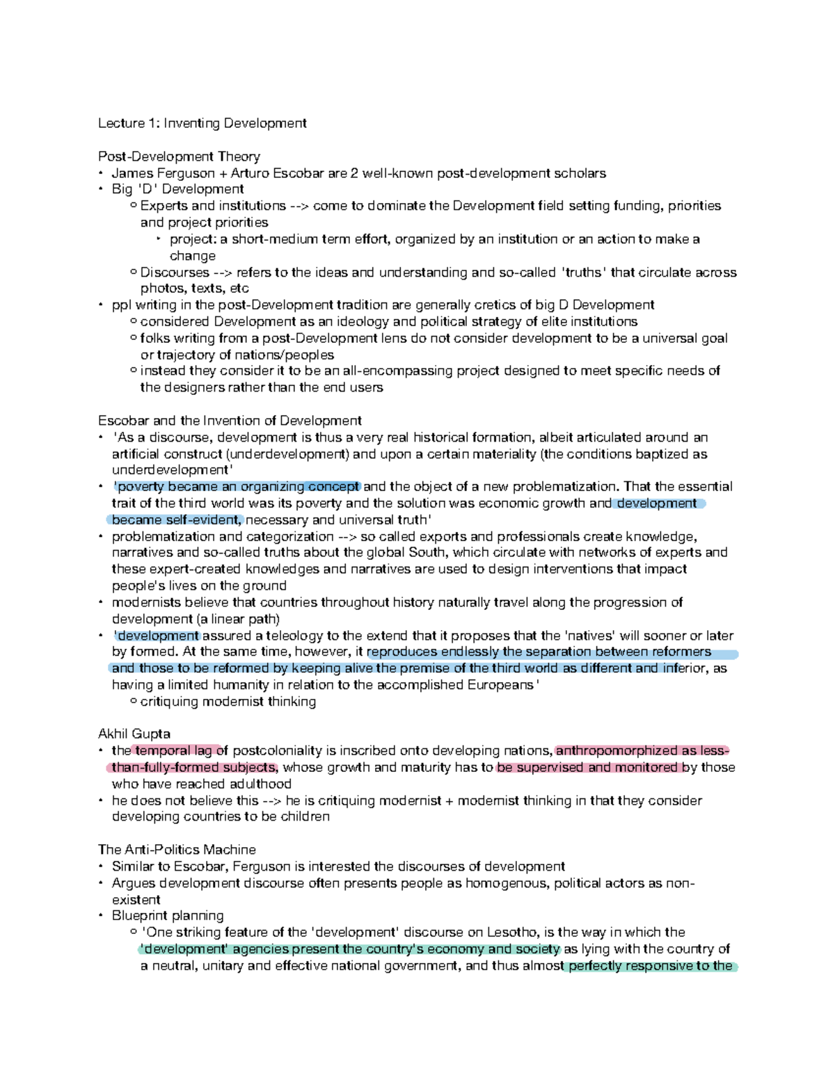 Week 5 - Inventing Development - Lecture 1: Inventing Development Post ...