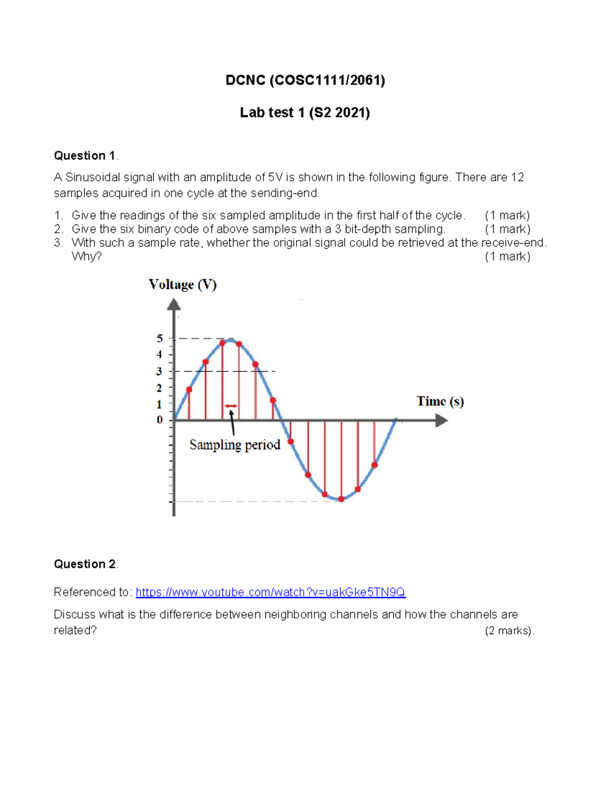 Lab test1-1 - Lab test 1 - DCNC (COSC1 111 /2061) Lab test 1 (S2 2021 ...