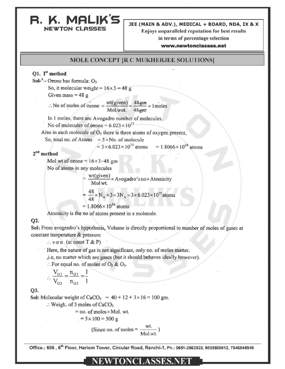 Chapter 1 - Mole Concept - TECH001 - Studocu