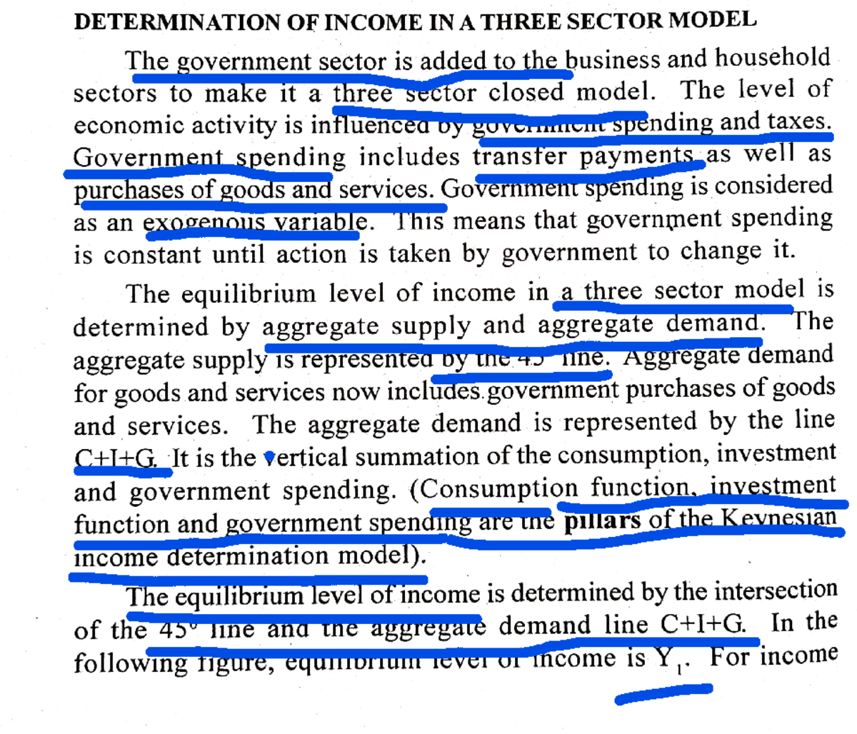 2nd sem BA ECONOMICS-MACRO:Determination of income- 3 sector model ...