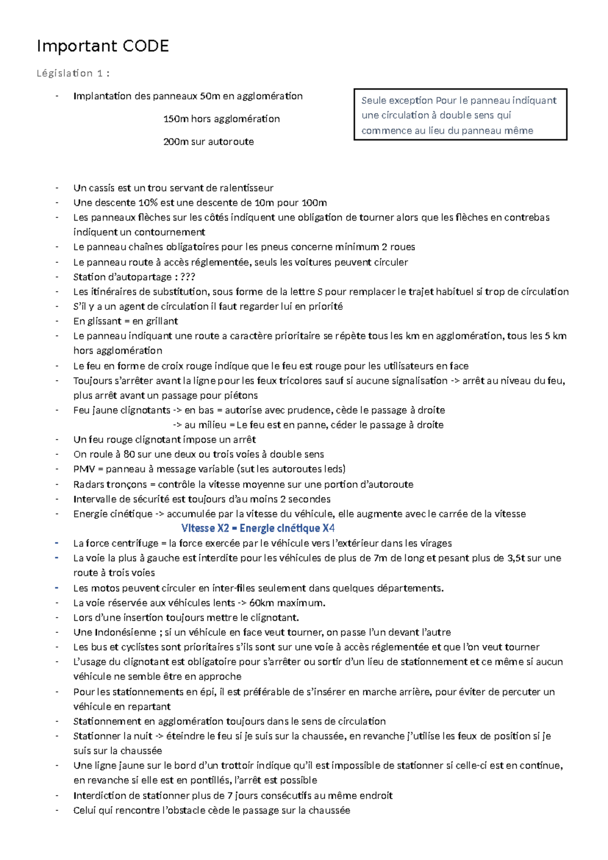 Législation - Fiche - oui - Important CODE Législati on 1 ...