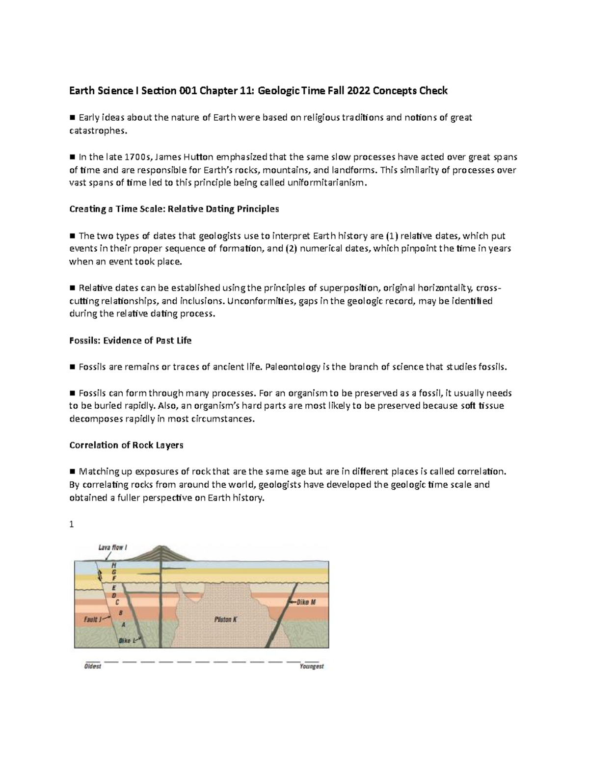 Ch 11 Vocab - Earth Science I Section 001 Chapter 11: Geologic Time ...
