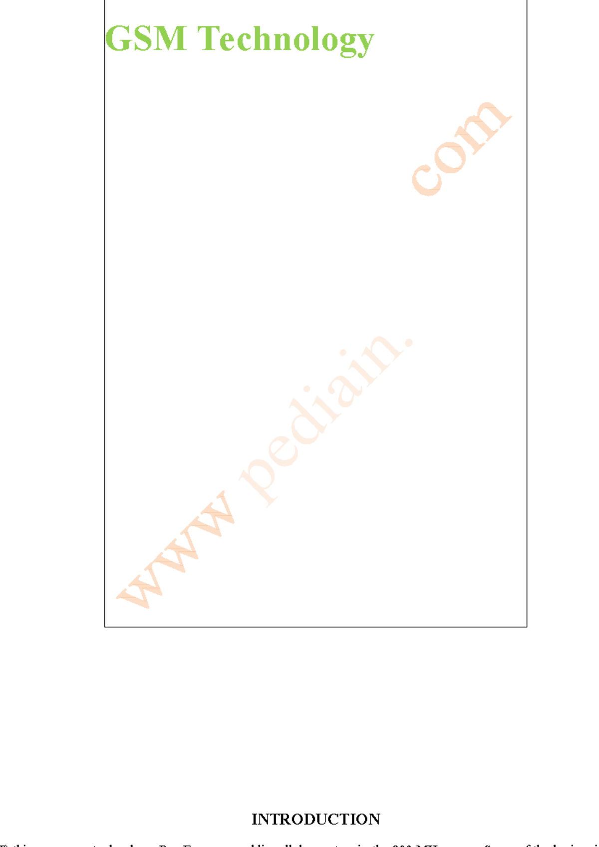 Gsm technology seminar ece - Computer applications - GSM Technology ...