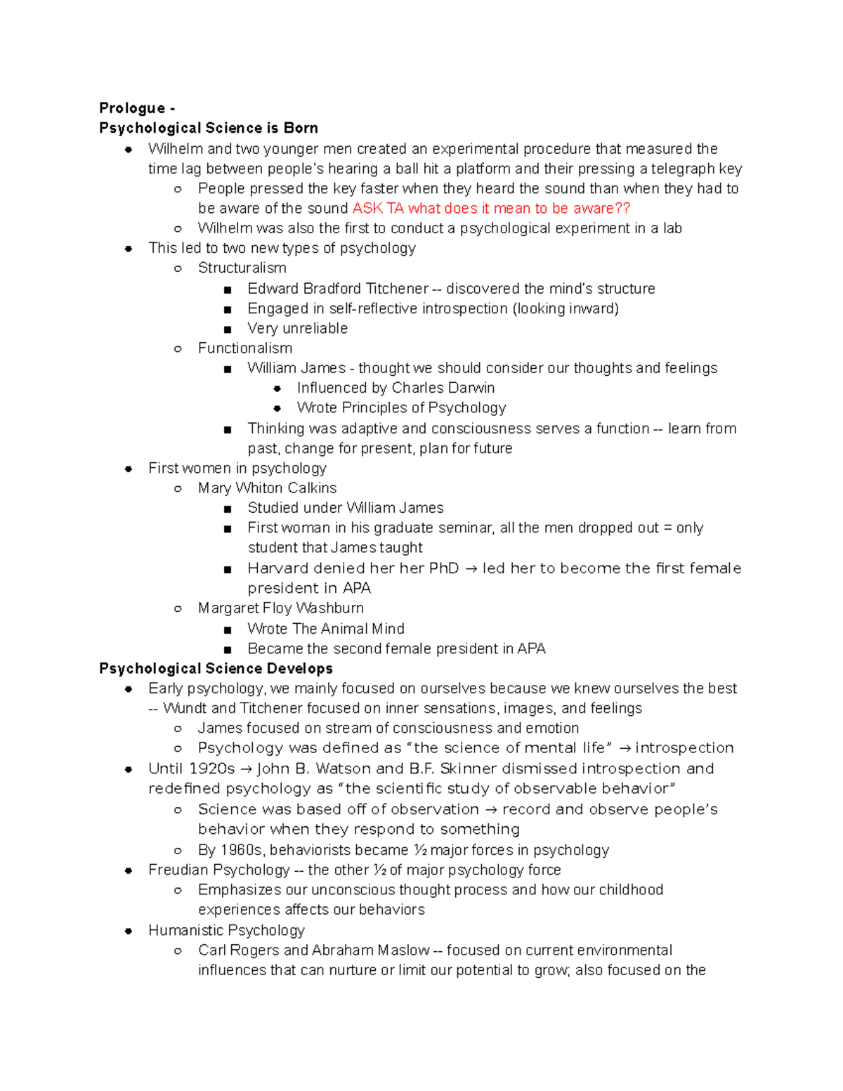 Prologue Notes (Book) - Prologue - Psychological Science is Born ...