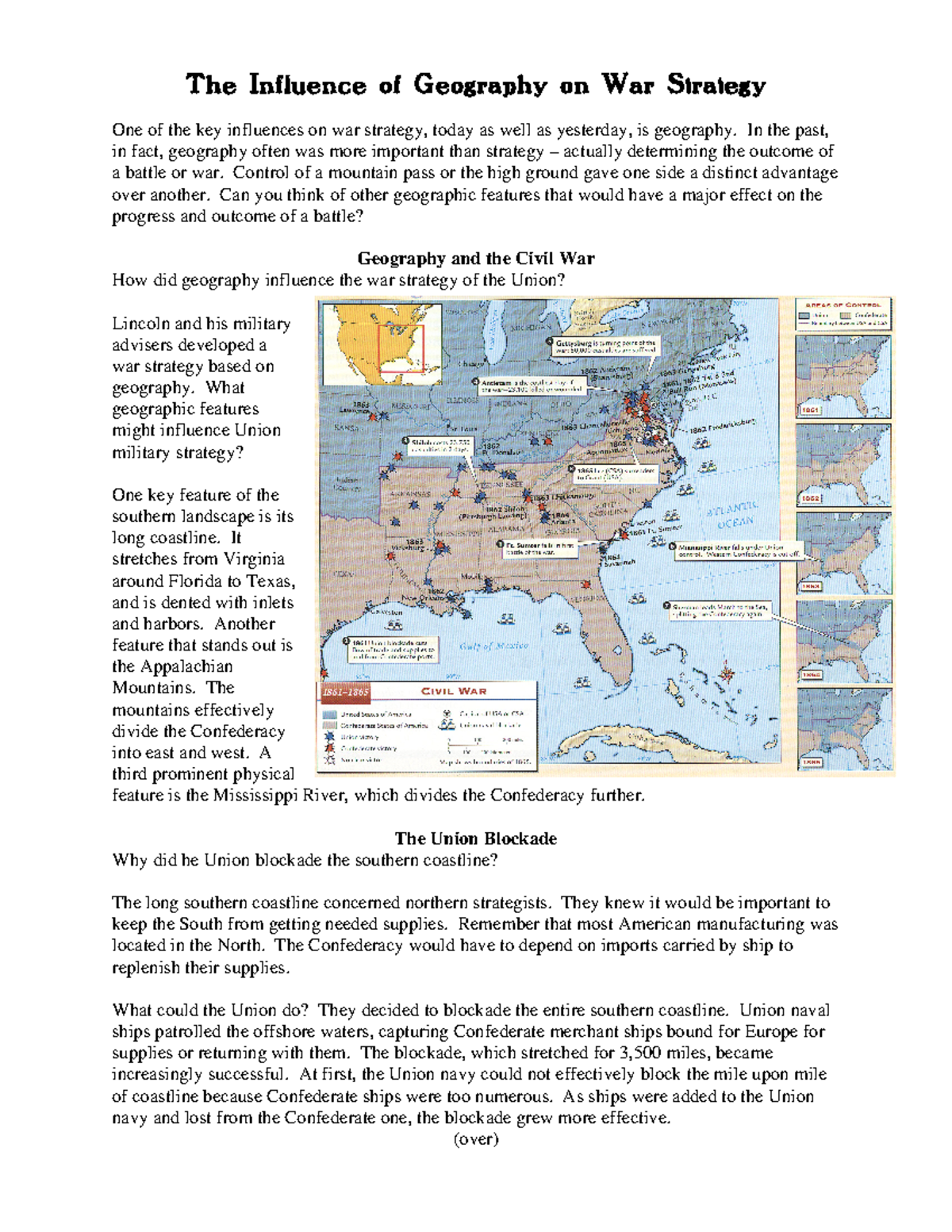 Influence of Geo on War Strategy Reading - The Influence of Geography ...