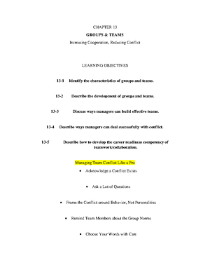 Management Behavioral Sciences Chapter 12 lecture Achieving Superior Performance in the ...