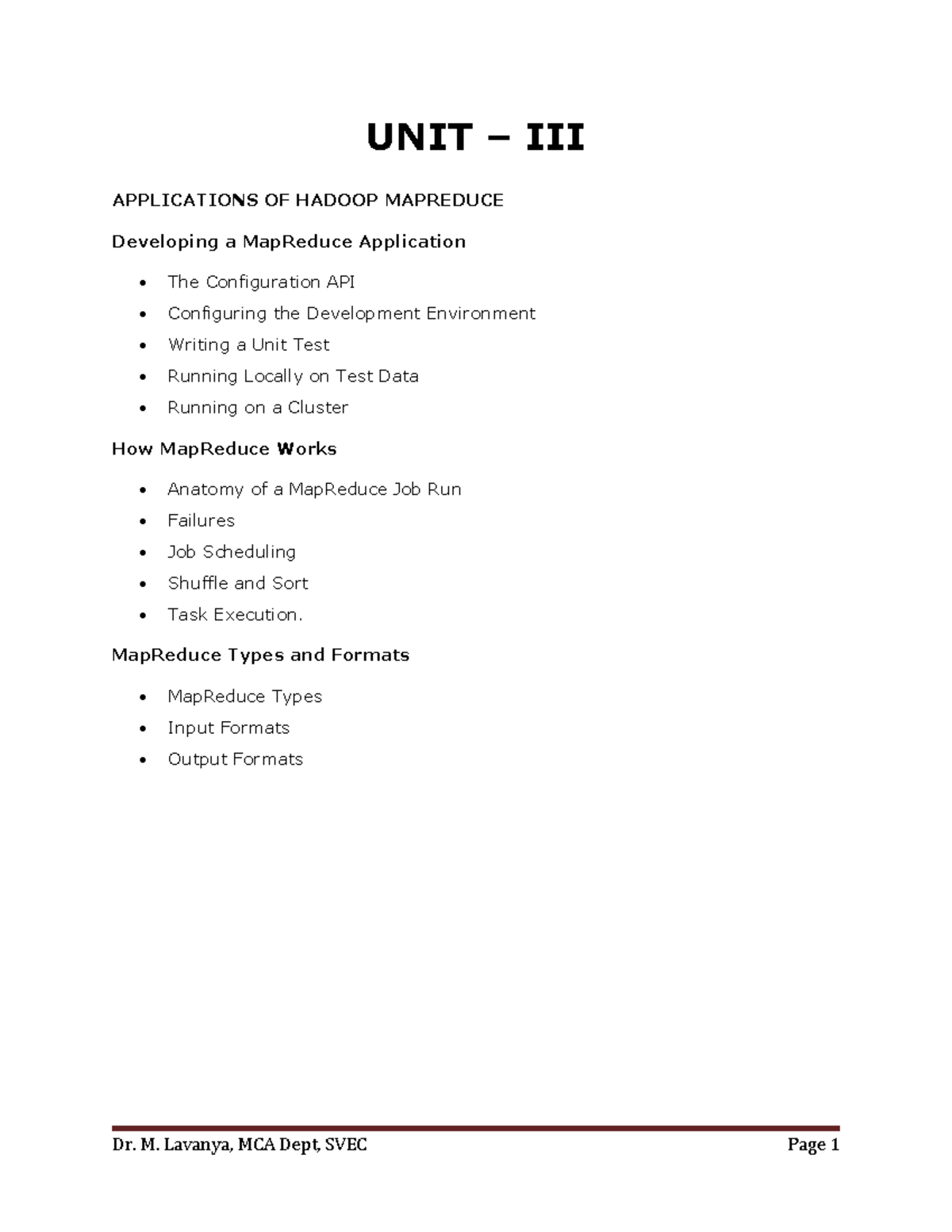Data Analytics Chapter 2 Unit Iii Applications Of Hadoop Mapreduce