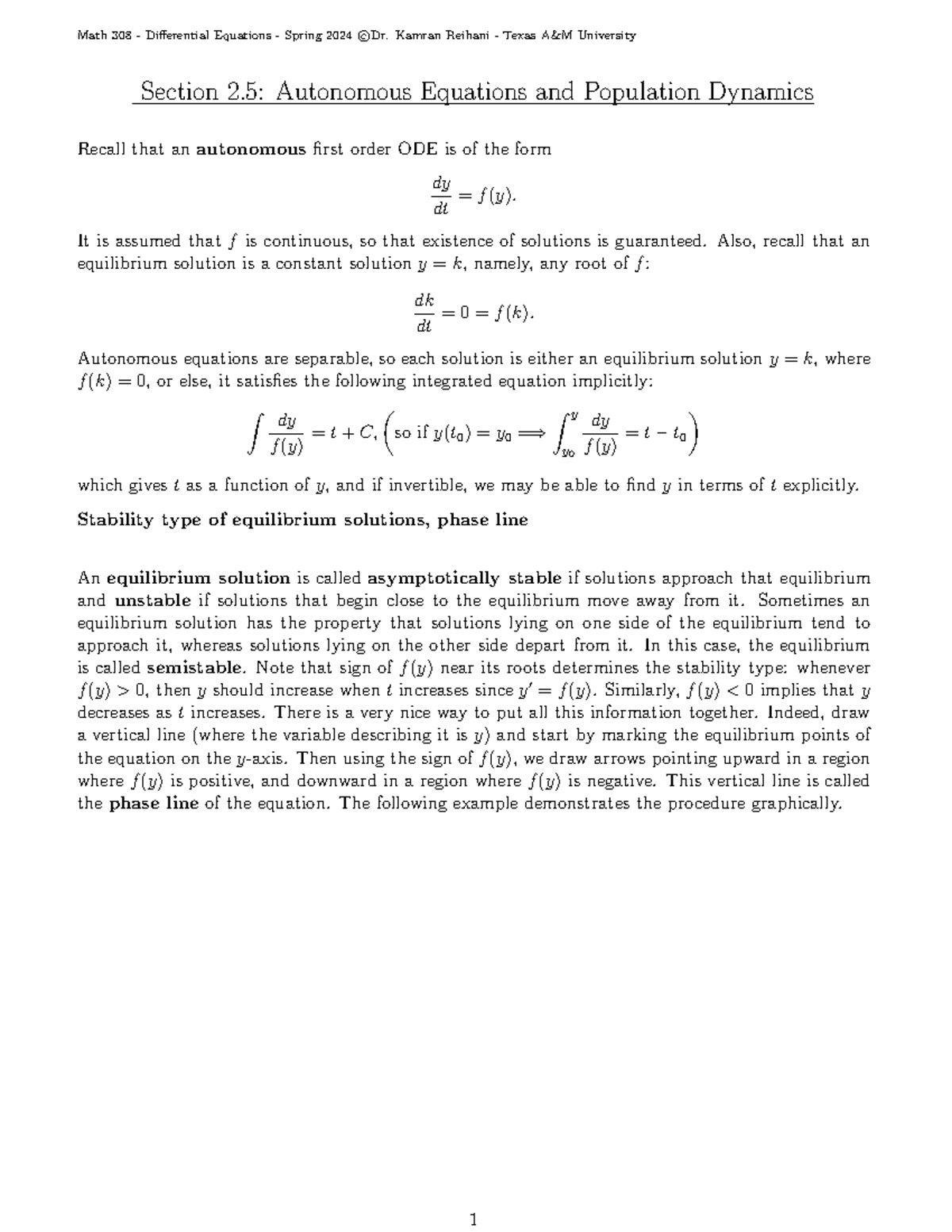 2 - diff eq notes for reihmani class - Math 308 - Differential ...