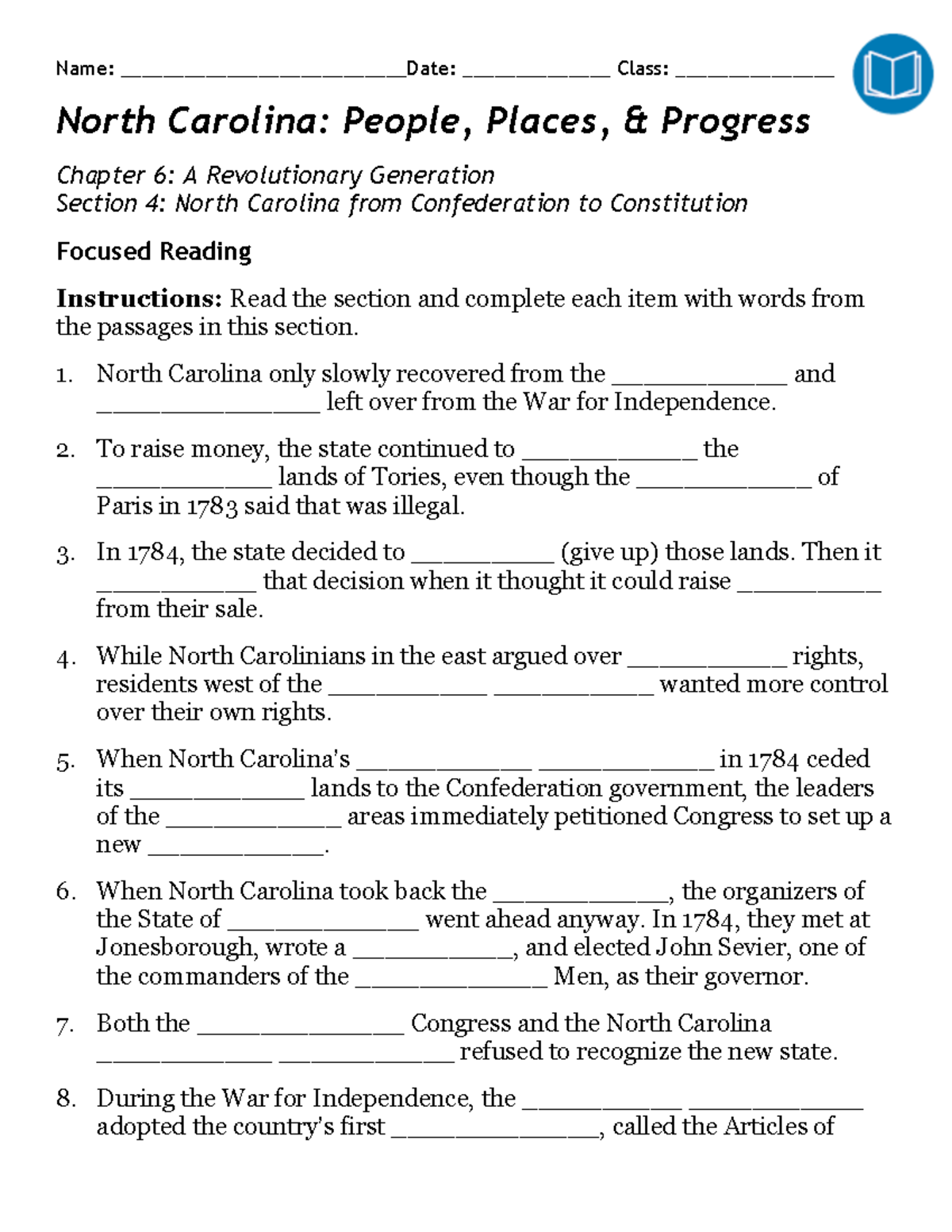 NC GR Ch06-4 - Nc History - North Carolina: People, Places, & Progress ...