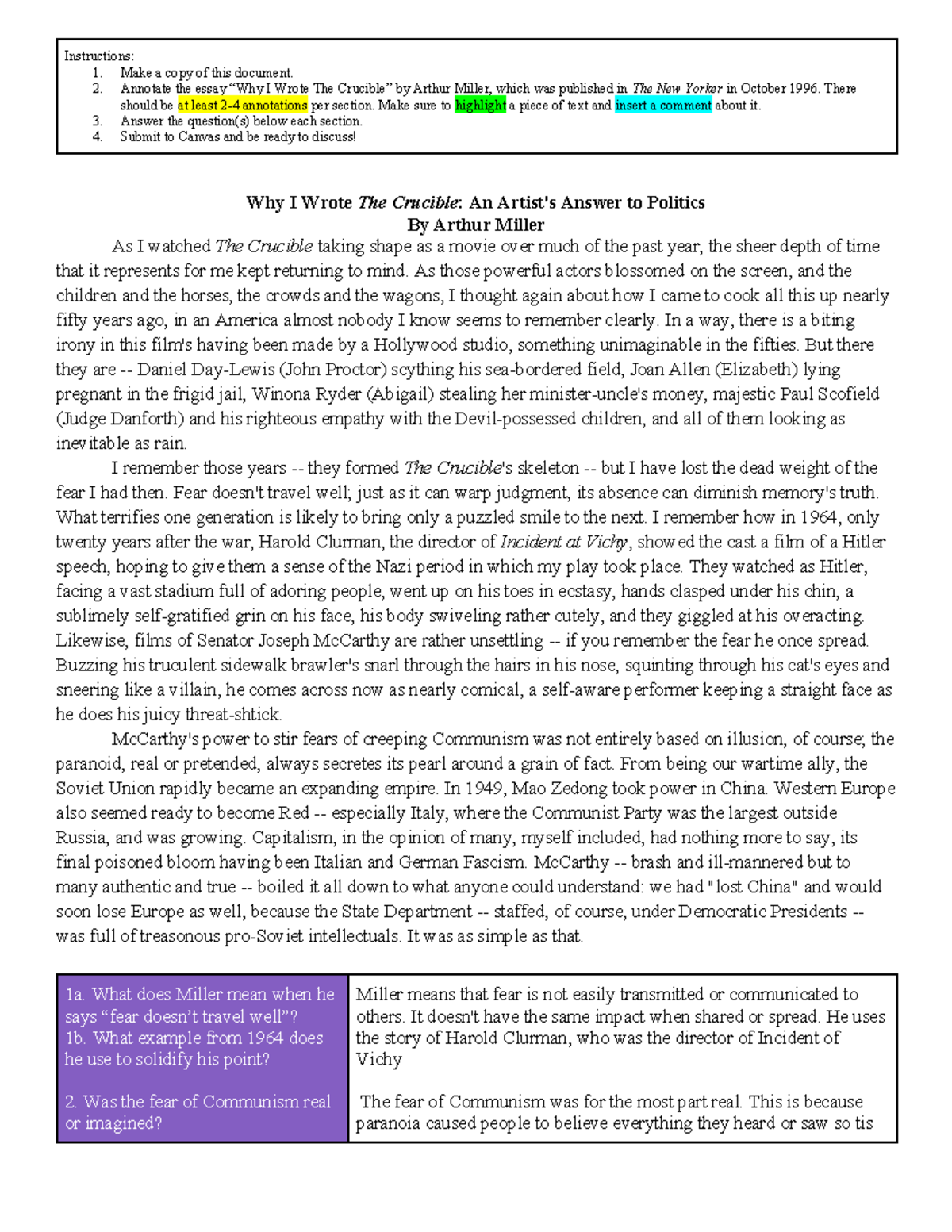 Copy of The New Yorker-Why I wrote the Crucible by Miller ...