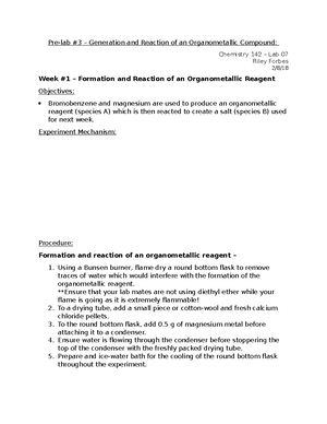 Exp 3 Post Lab - Exp 3 Post Lab - Medication Identification: Going about finding the identity of ...