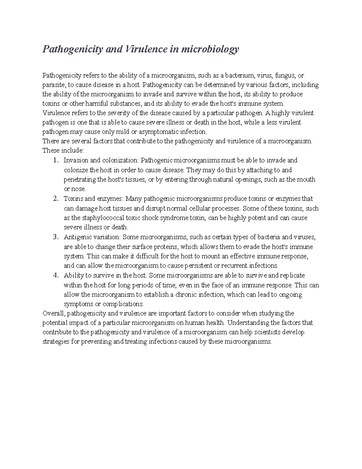 Notes on Pathogenicity and Virulence in microbiology - Pathogenicity ...