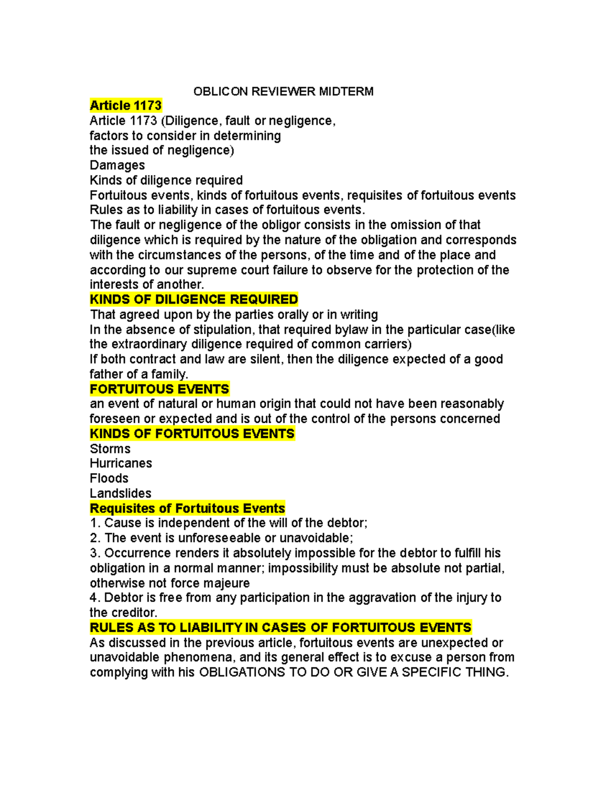 Oblicon Reviewer Midterm - OBLICON REVIEWER MIDTERM Article 1173 ...