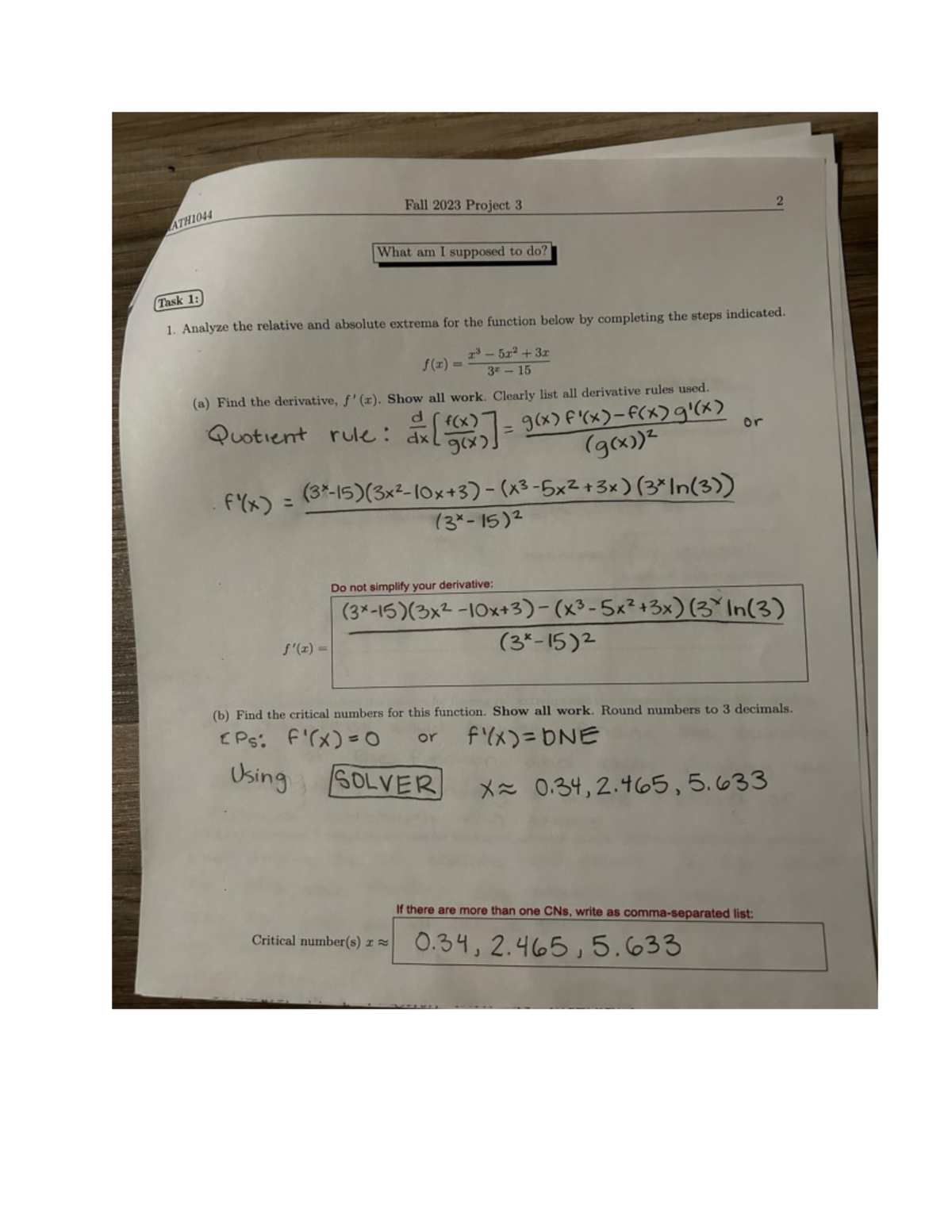 Tech Project 3 - Full - MATH1044 - Studocu