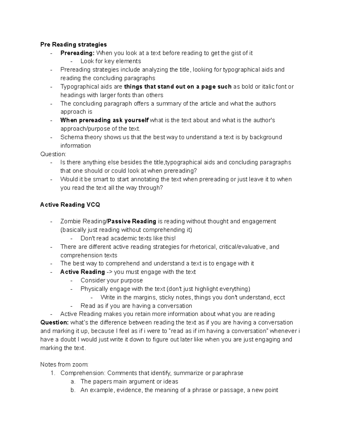 ENC 1101 full notes - Goes over all types of reading and writing ...