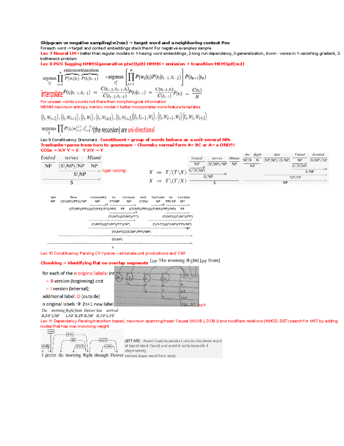 FS2 - notes and summaries - Skipgram vs negative sampling(w2vec) → ...