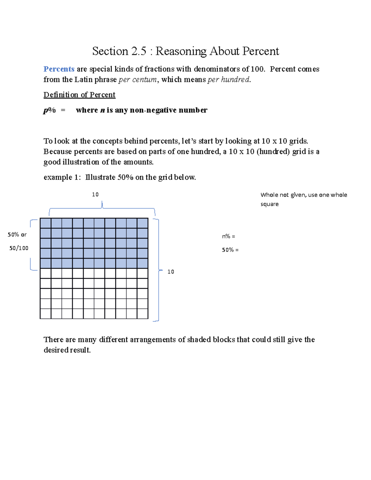 Math247 Section 2 - Reasoning About Percent - Section 2 : Reasoning ...