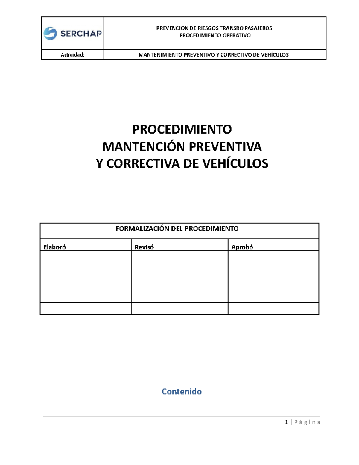 Mantención Preventiva Y Correctiva DE Vehículos - PROCEDIMIENTO OPERATIVO Actividad ...