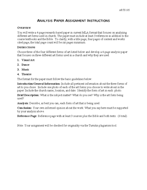 Art Analysis Worksheet Assignment Instructions - ART ANALYSIS WORKSHEET ...