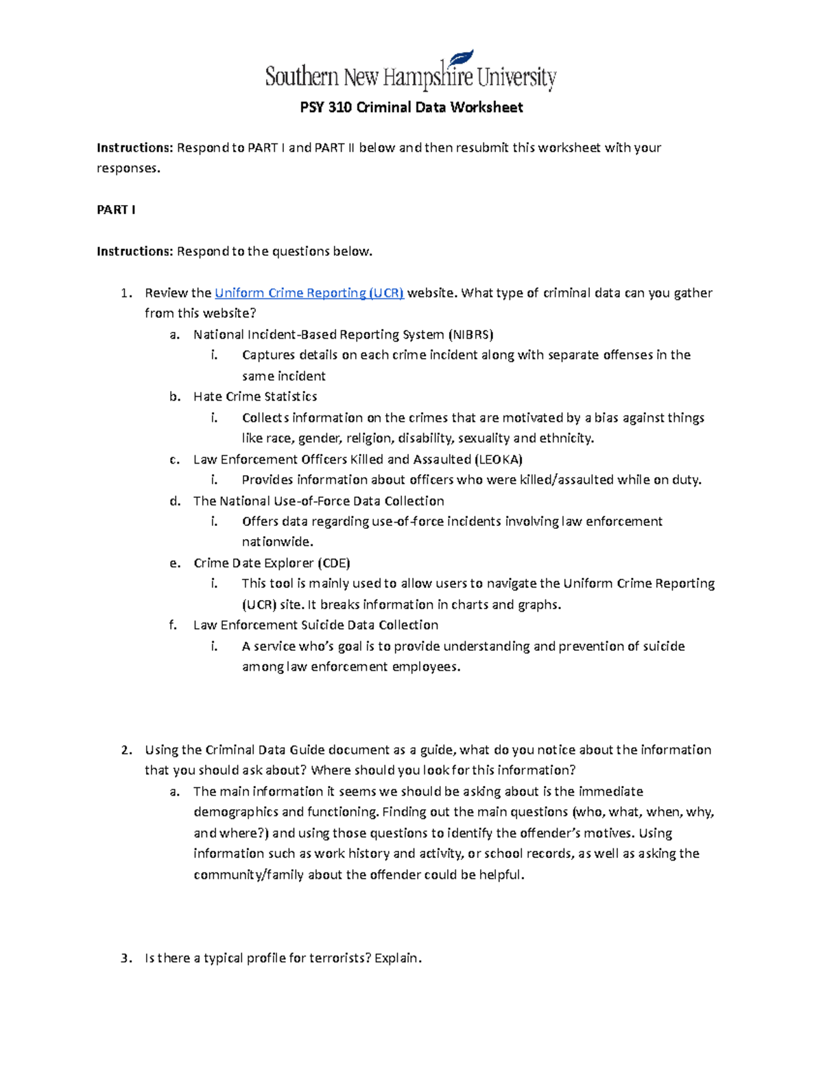 PSY 310 Criminal Data Worksheet - PSY 310 Criminal Data Worksheet ...
