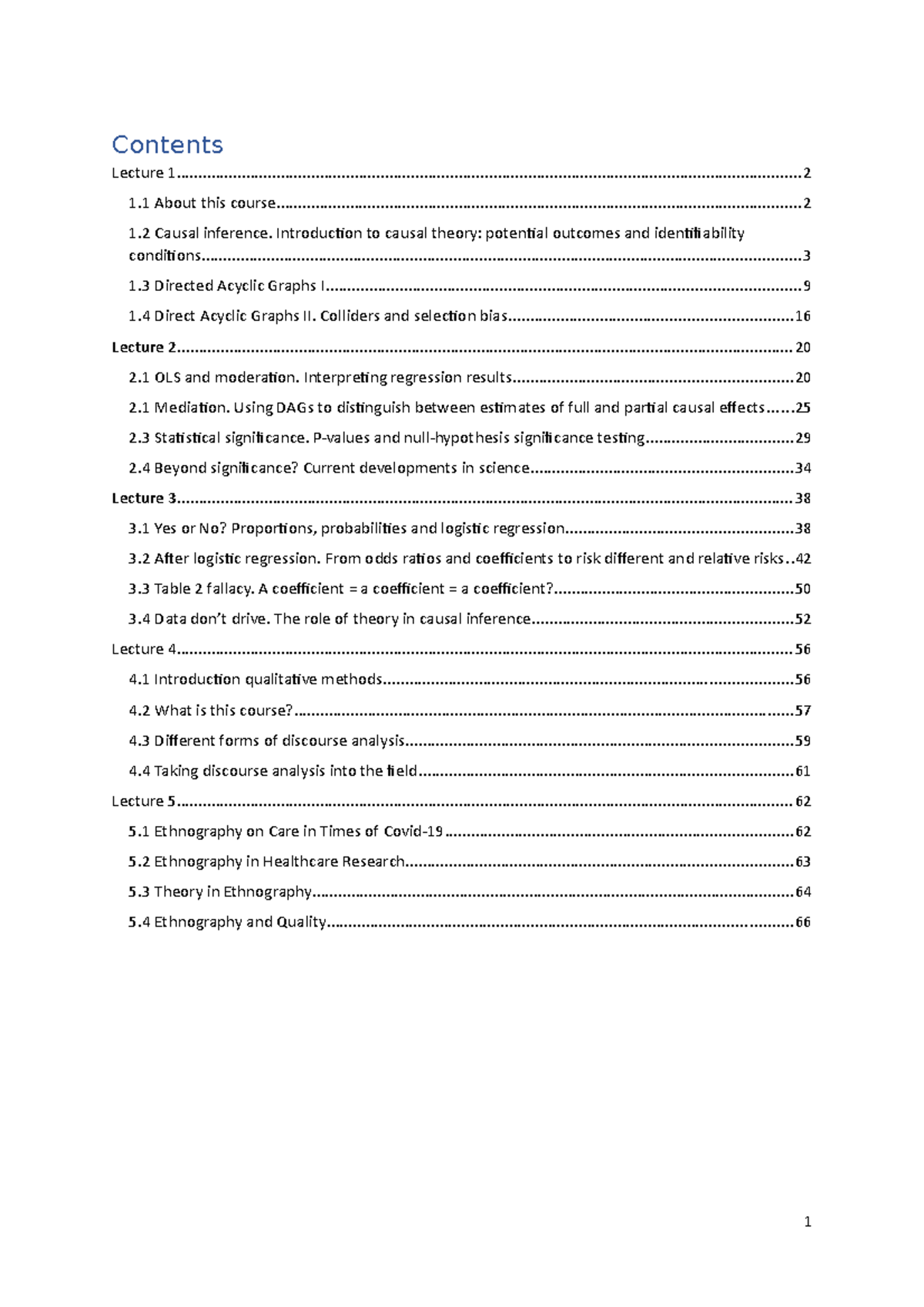 ARM - notes lectures - Advanced Research Methods - EUR - Studeersnel