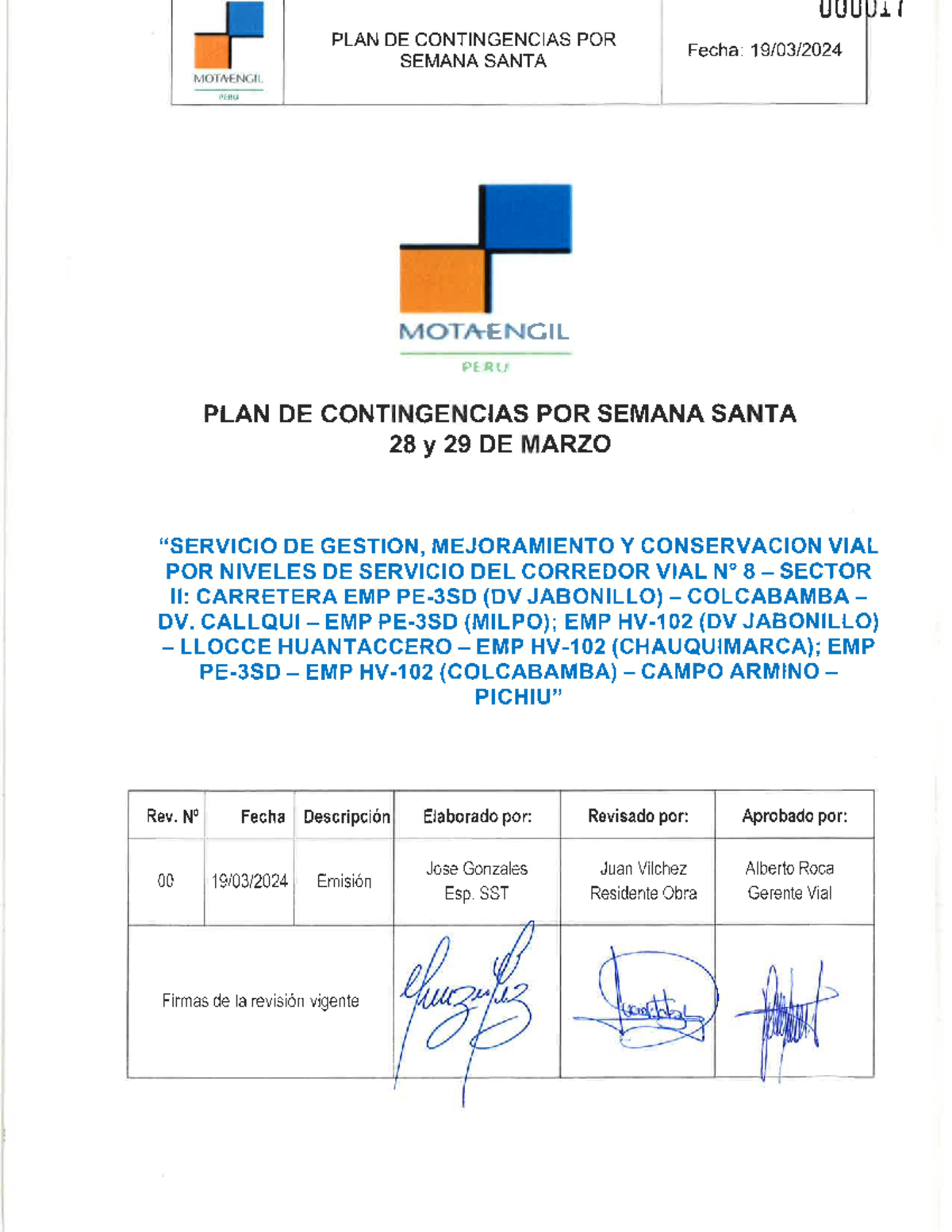 Plan Contingencia - Ingenieria Civil - Studocu