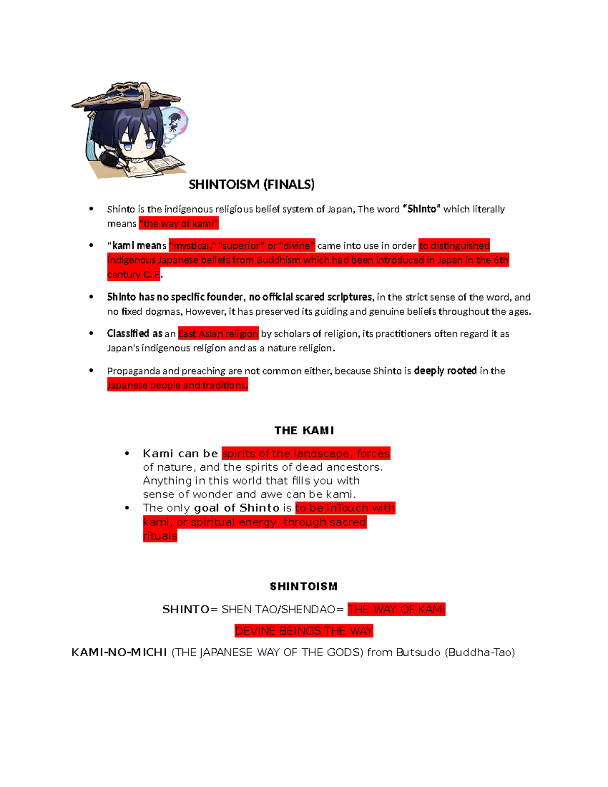 Shintoism - cvv - SHINTOISM (FINALS) Shinto is the indigenous religious ...