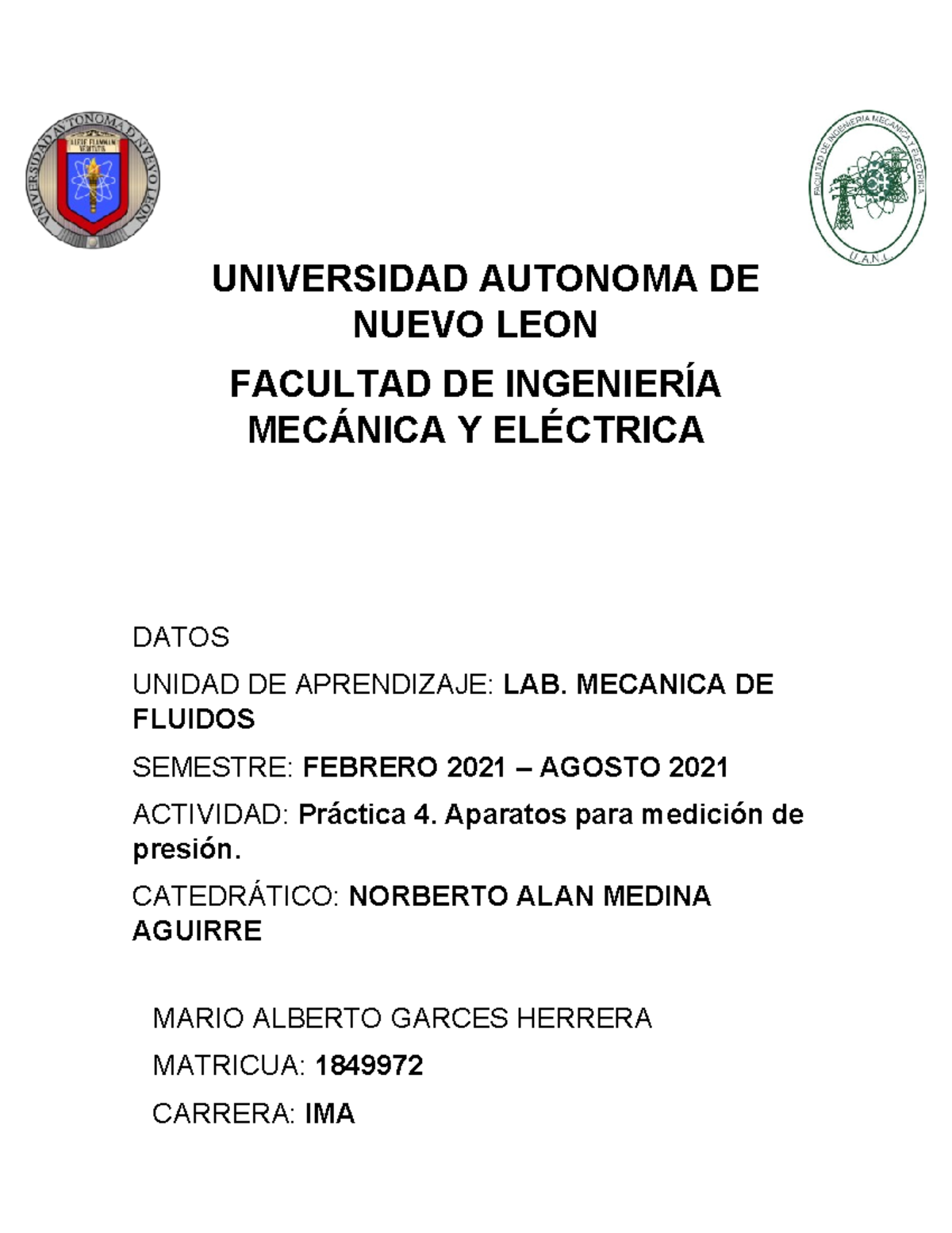 Practica 4 - Pot - Potencia Fluida Y Laboratorio - UANL - Studocu