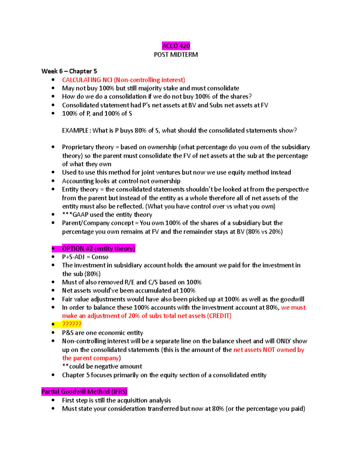 ACCO 420 Post Midterm Notes - ACCO 420 POST MIDTERM Week 6 – Chapter 5 ...