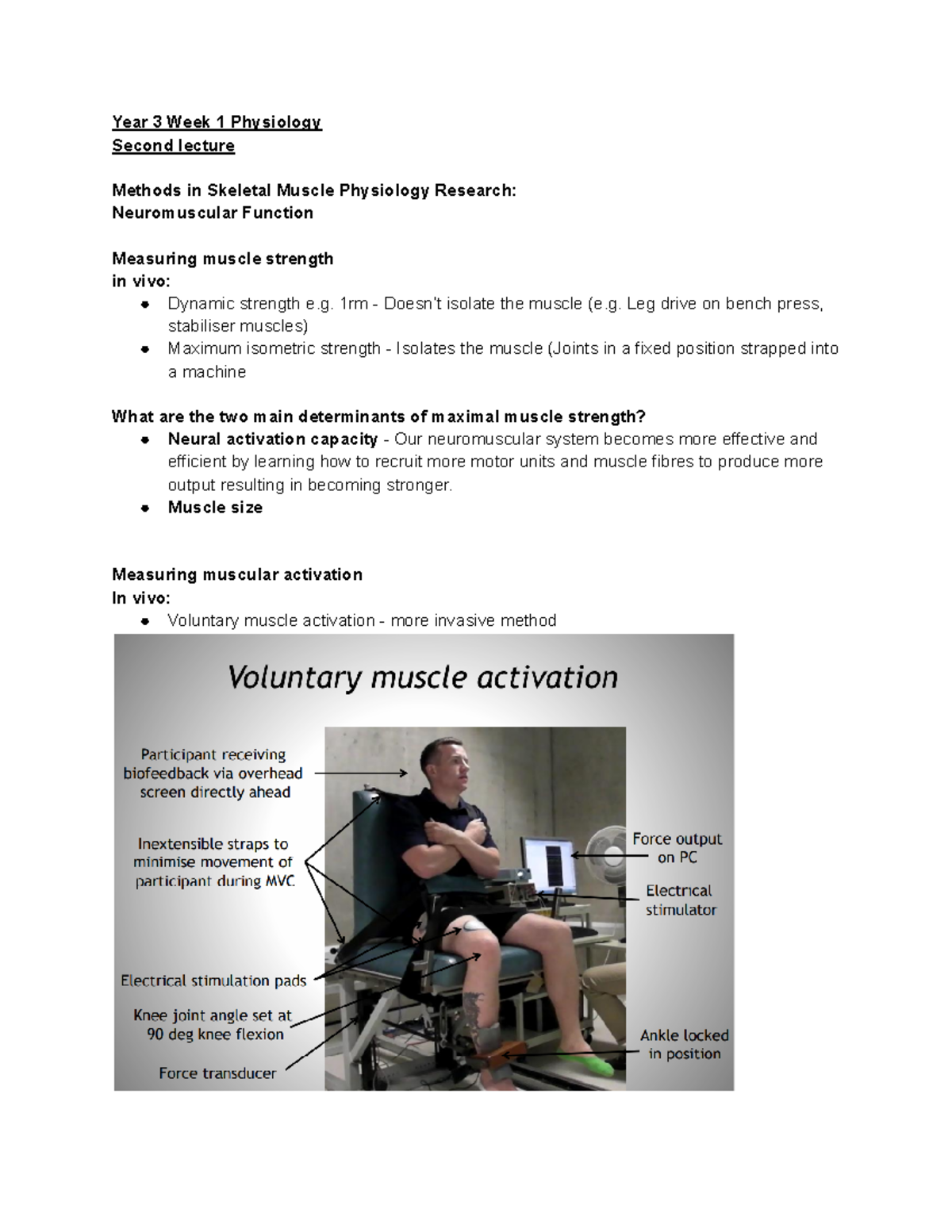 Year 3 Physiology - Methods in muscle research - Year 3 Week 1 ...