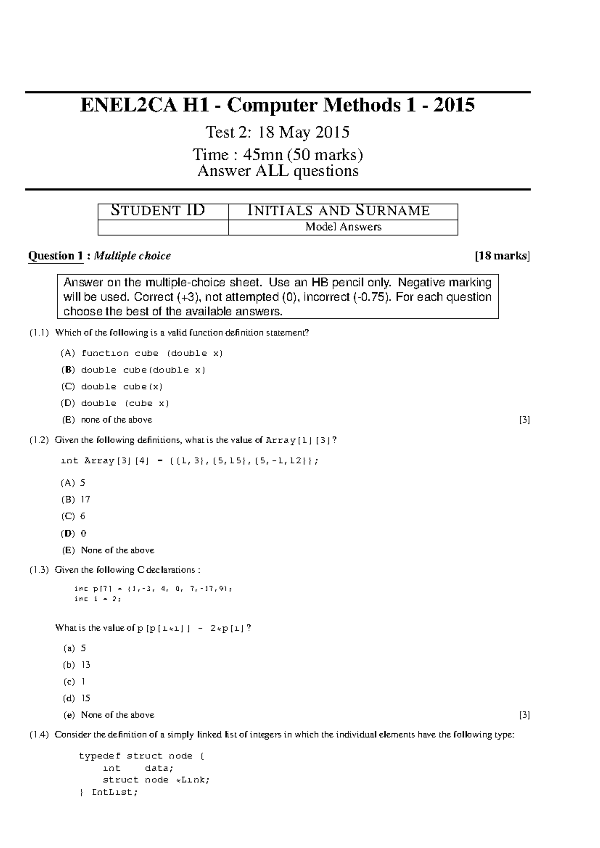 Cm15 test 2sol - Computer methods test 2 - ENEL2CA H1 - Computer ...