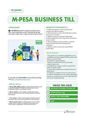 The M-PESA Business Till Tariffs - M-PESA BUSINESS TILL INSIDE THIS ...