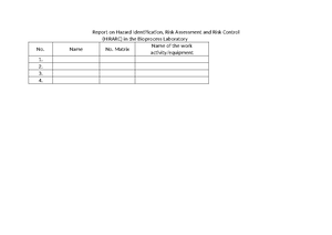 EXAMPLE HIRARC REPORT CHE136 - No. Activities Actual and Potential ...