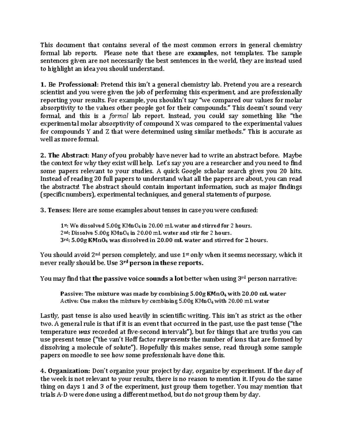 Common Errors found in Formal Lab Reports - This document that contains ...