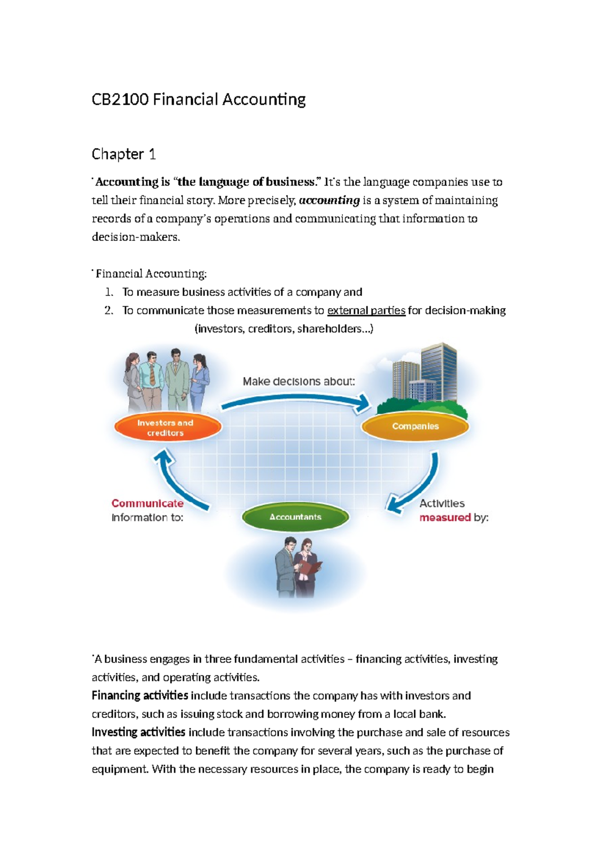 CB2100 Financial Accounting Notes - CB2100 Financial Accounting Chapter ...